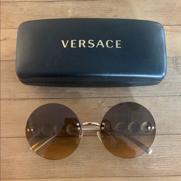 Versace | Accessories | Versace Round Sunglasses With Case | Poshmark